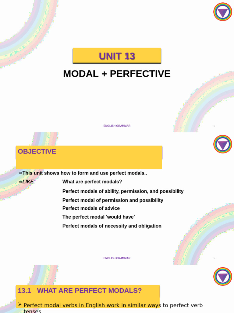 Unit 14 - Modal + Perfective | PDF | Verb | Perfect (Grammar)