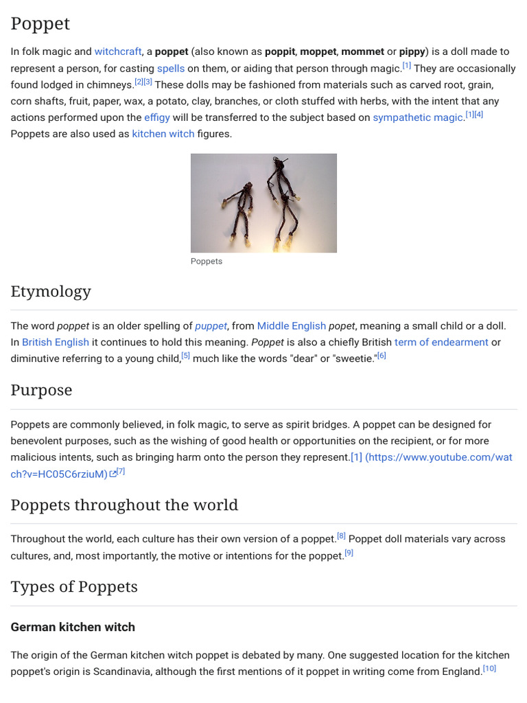 Understanding Poppets in Witchcraft | PDF