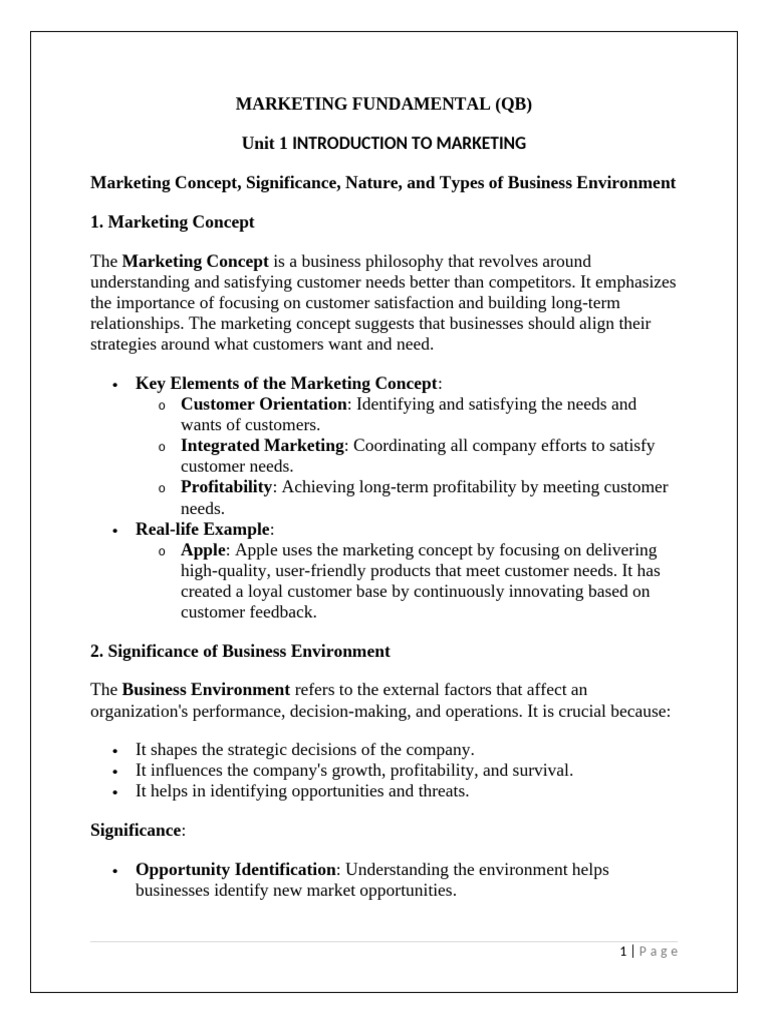Marketing Fundamental Notes | PDF | Marketing | Advertising
