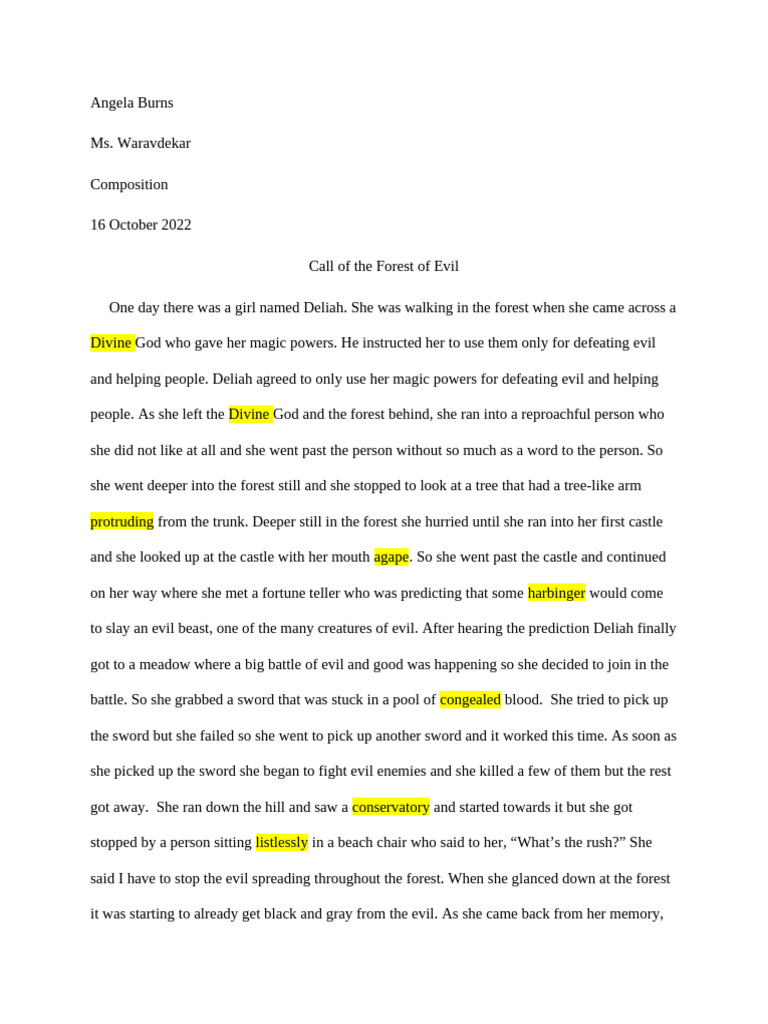 Creative Writing_ Metamorphosis Vocabulary | PDF