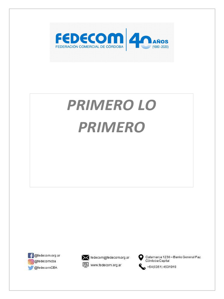 PROGRAMA Primero Lo Primero | PDF