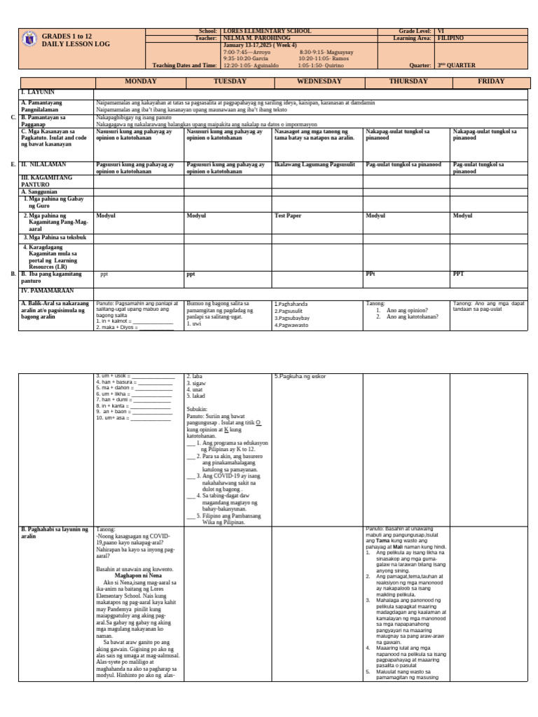 DLL_FILIPINO-6_Q3_W4 | PDF