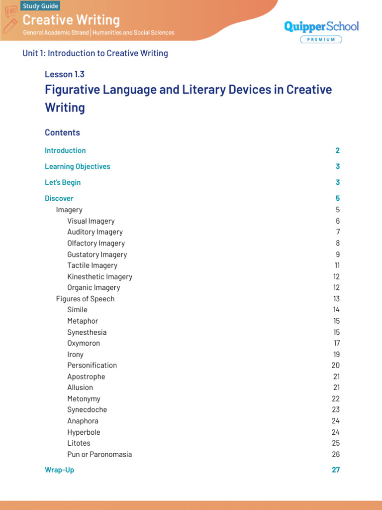 CRW11 - 12 Q1 0103M - SG - Figurative Language and Literary Devices in ...