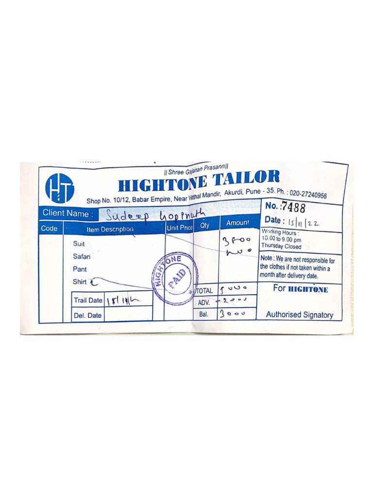 HIGHTONE TAILOR | PDF