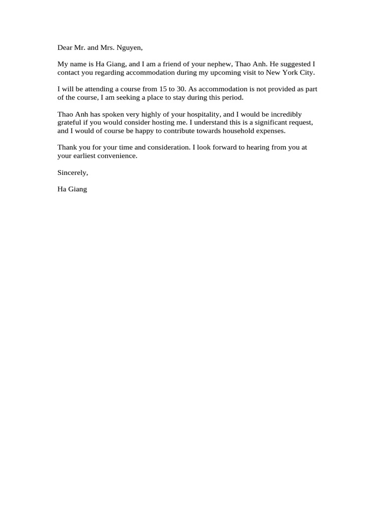 Request for NYC Accommodation Help | PDF