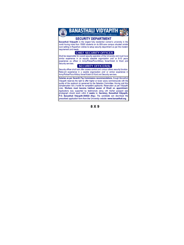 Security Officer Advt 2024 | PDF