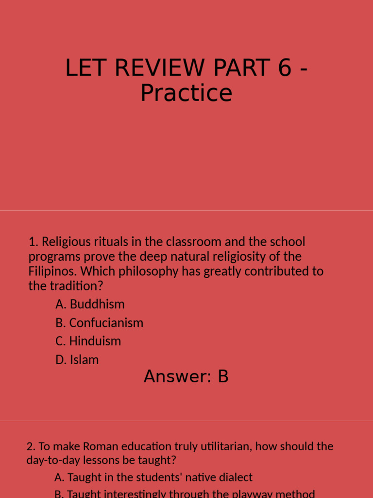 PART-6-LET-REVIEW | PDF | Curriculum | Learning