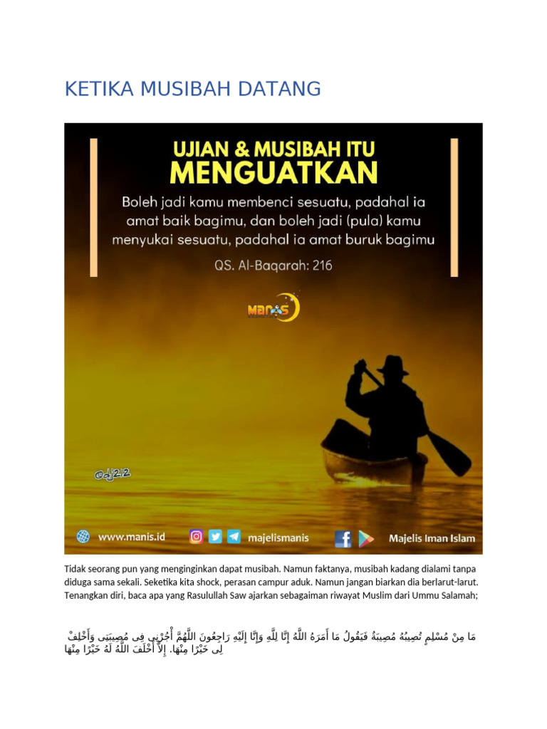 Ketika Musibah Datang | PDF