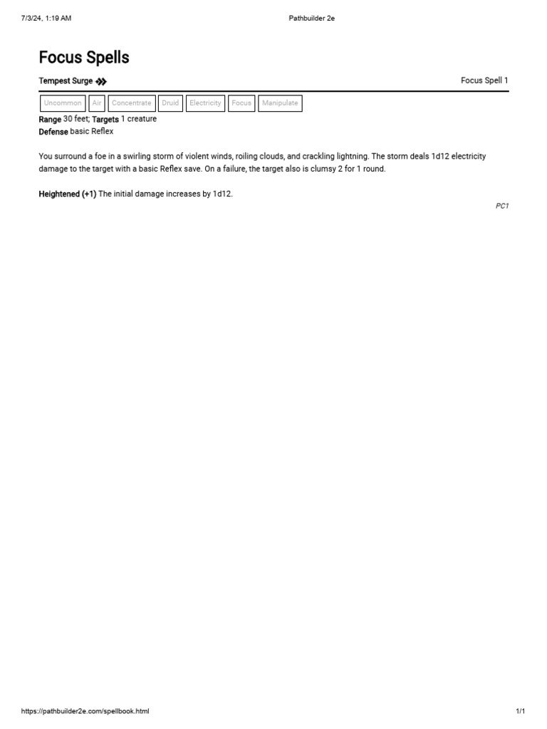 We Mika Focus Spells | PDF