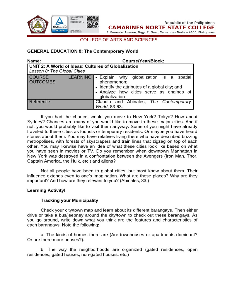 Learning Activity 8 Pdf