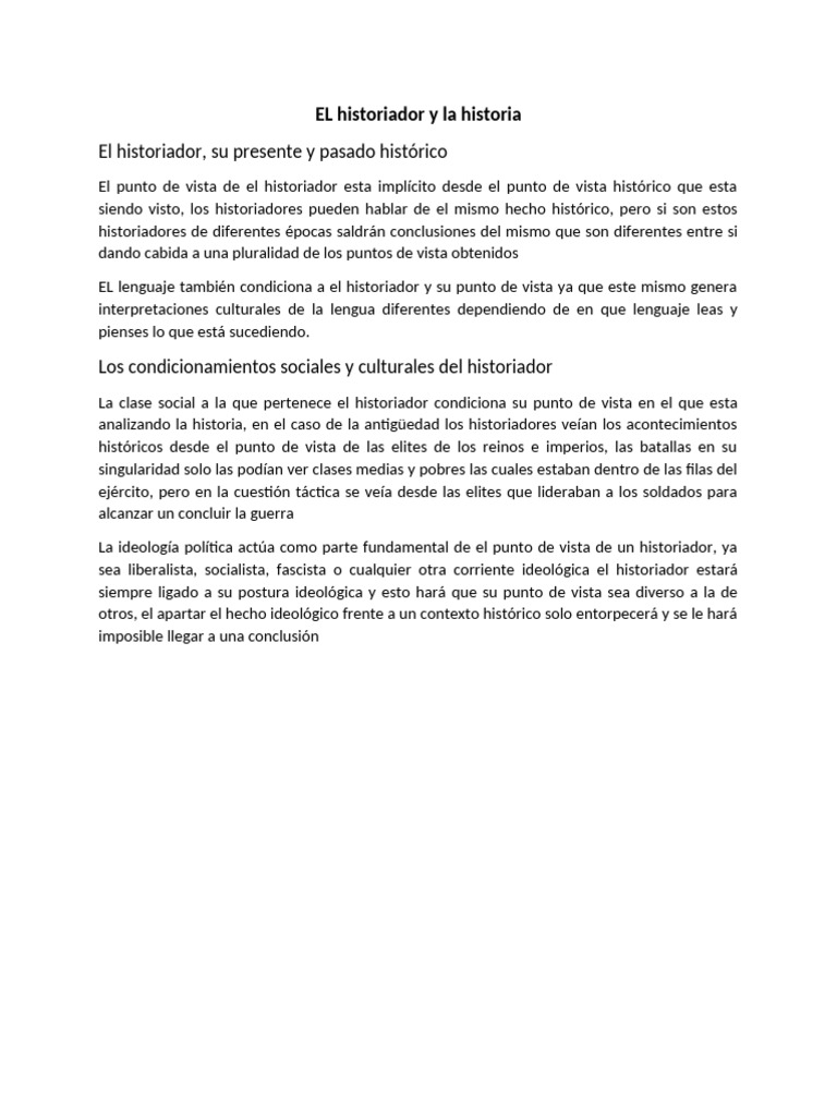 Perspectivas del Historiador en la Historia | PDF