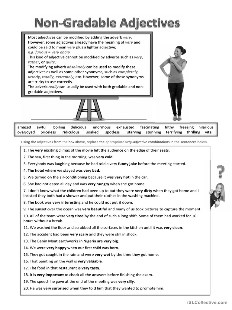 Gradable - Non - Gradable Adjectives | PDF