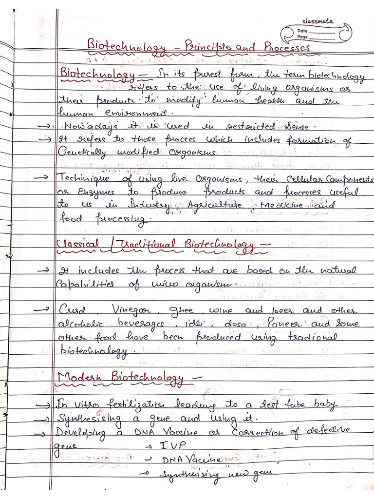 Biotechnology Notes Class 12 | PDF