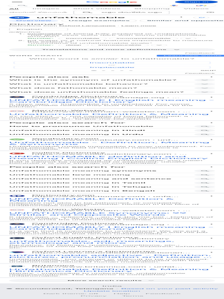 Unfathomable Meaning - Google Search | PDF | Dictionary | Linguistics