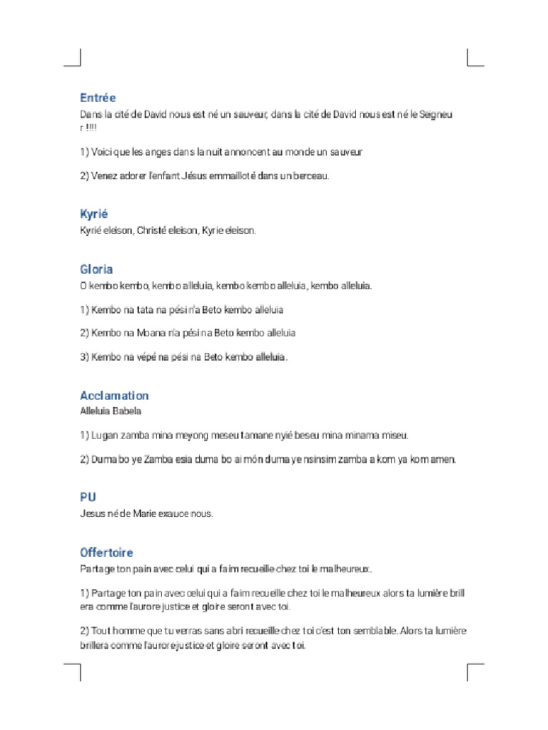 Programme de Messe - Phoenix | PDF