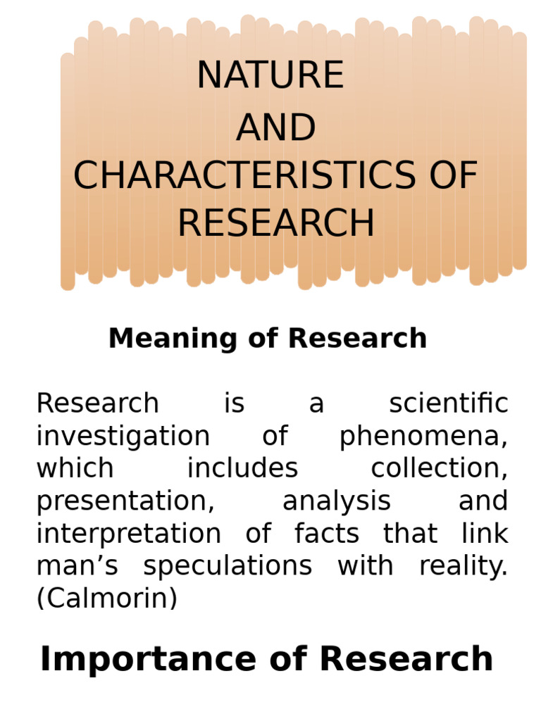 1 Nature of Research Week 1 | PDF | Methodology | Science