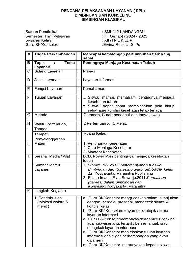 RPL BK Pentingnya Menjaga Kesehatan | PDF