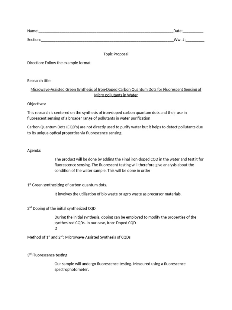 Proposing Research Title Template-Format | PDF
