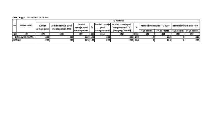 Lap TTD Rematri PKM Tanjugnkerta 2024 | PDF