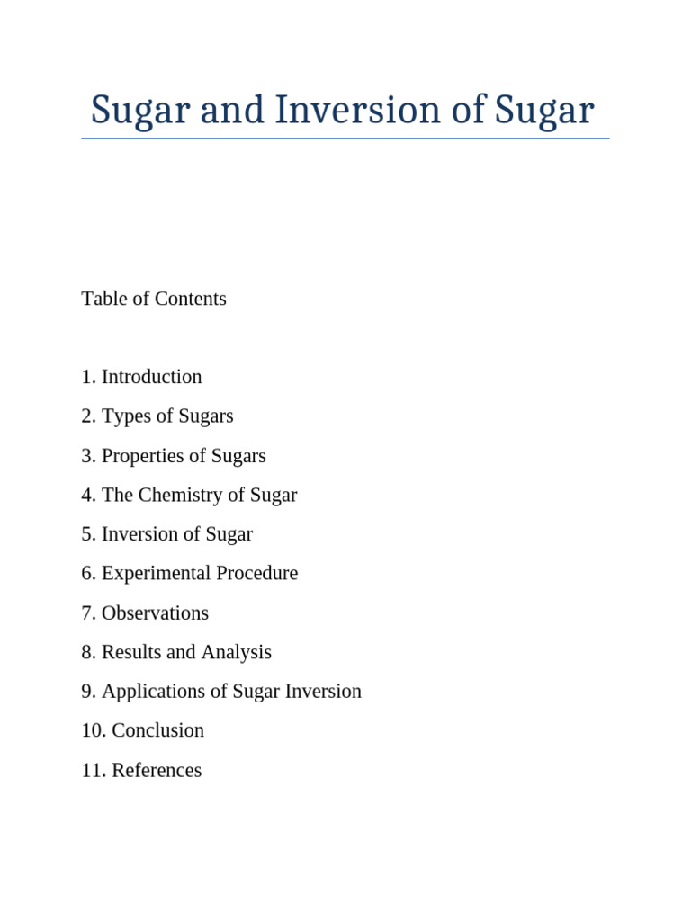 Sugar and Inversion of Sugar p1 | PDF | Carbohydrates | Sucrose