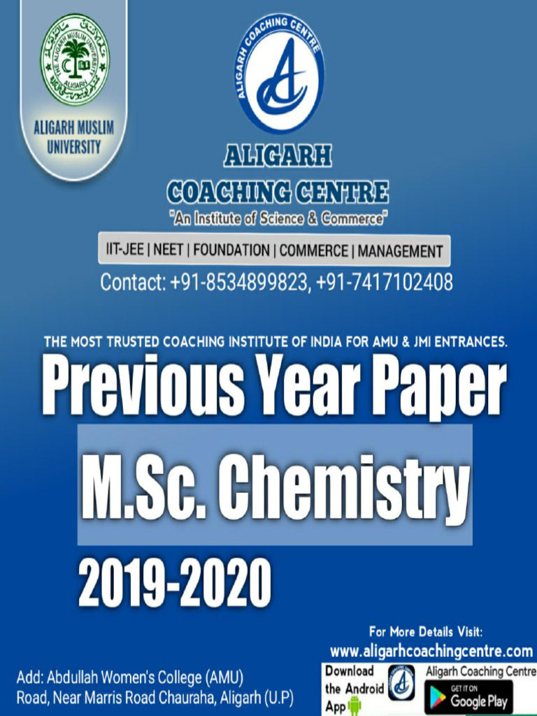 MSC Chemistry 2019-20 AMU - ACC | PDF
