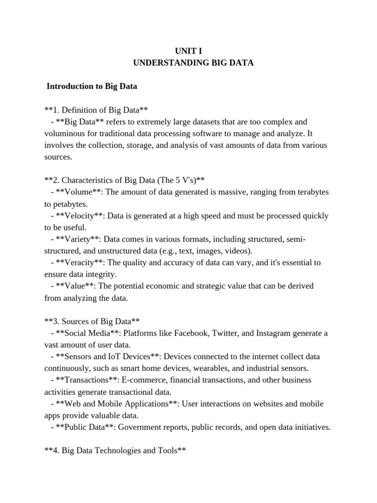 BIG DATA NOTES (1) | PDF | Apache Hadoop | Big Data