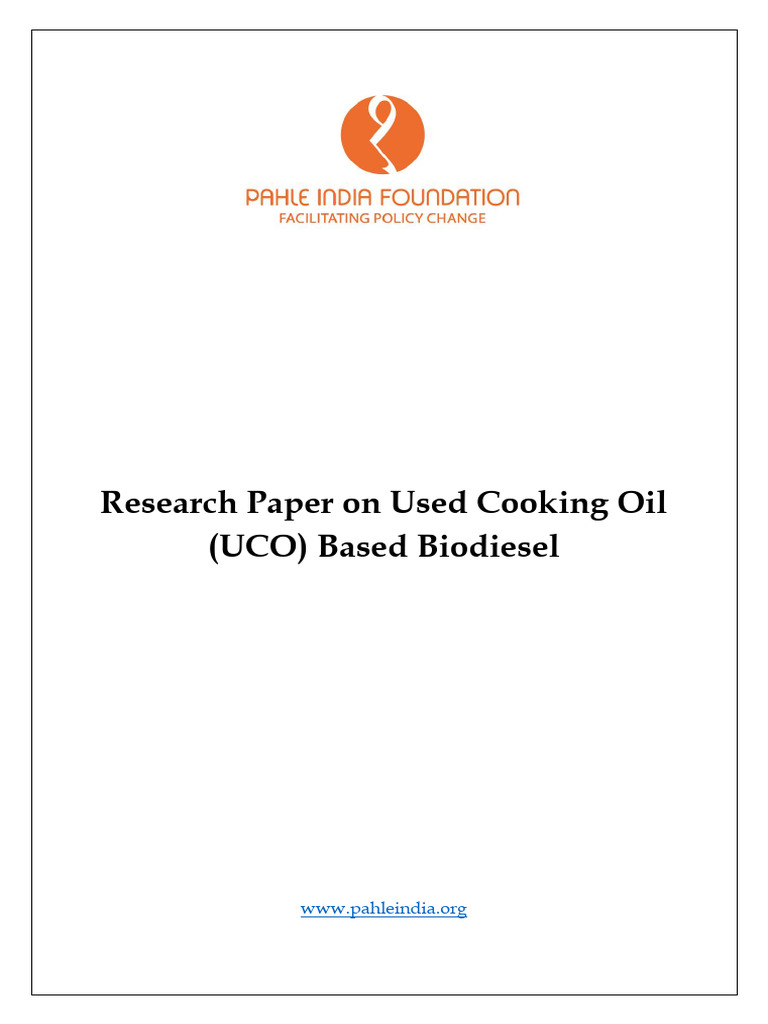 Used Cooking Oil Based Biodiesel | PDF | Biodiesel | Vegetable Oil
