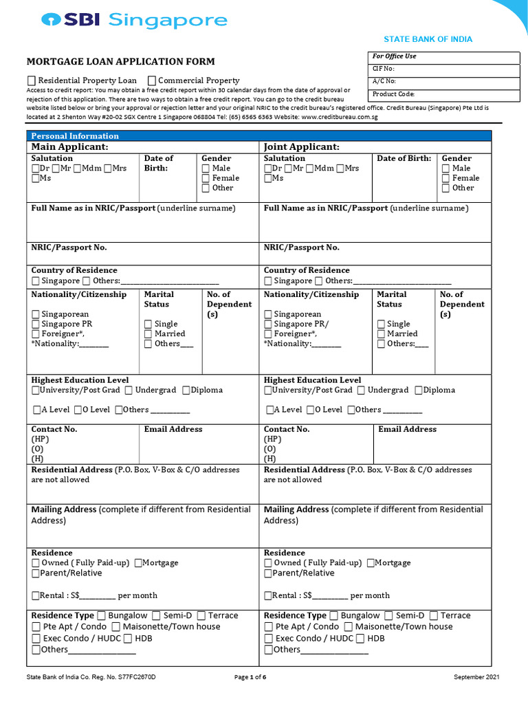 21 Nov Mortgage Loan Application Form | PDF