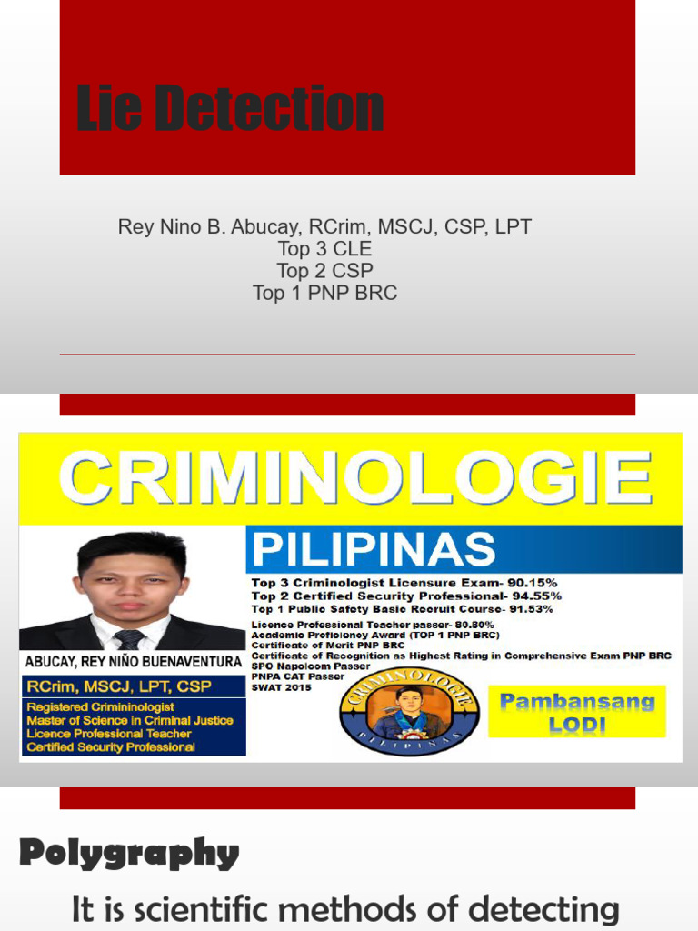 Lie Detection Techniques | PDF | Polygraph | Autonomic Nervous System