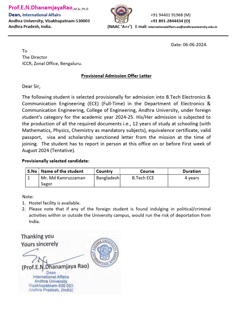 University Approval RJ3402192343864 MD Kamruzzaman Sagor | PDF