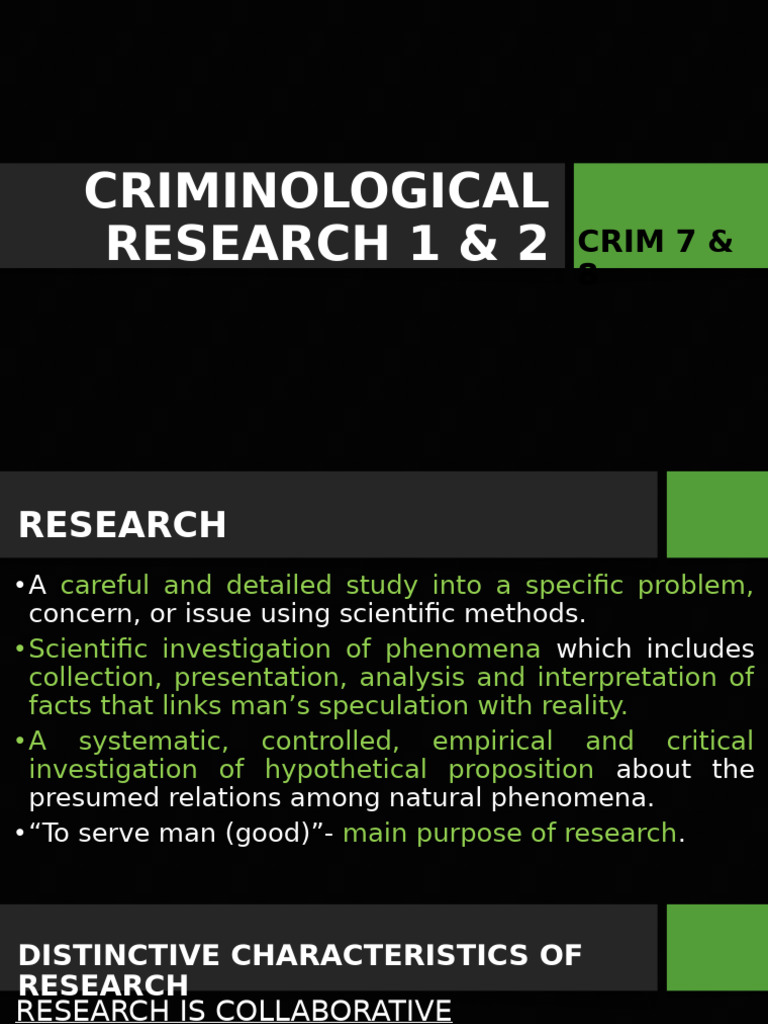 Criminological Research Methods Overview | PDF | Sampling (Statistics ...