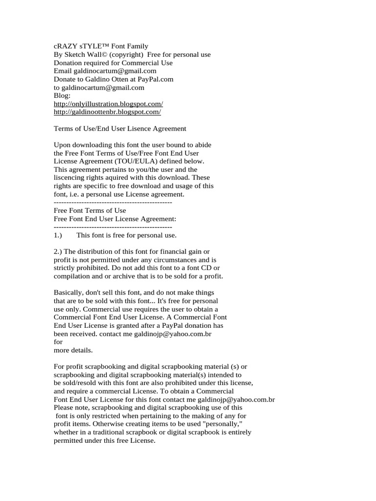 Lisence Agreement cRAZY sTYLE | PDF | License | Civil Law (Common Law)