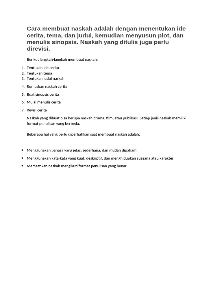Cara Membuat Naskah | PDF