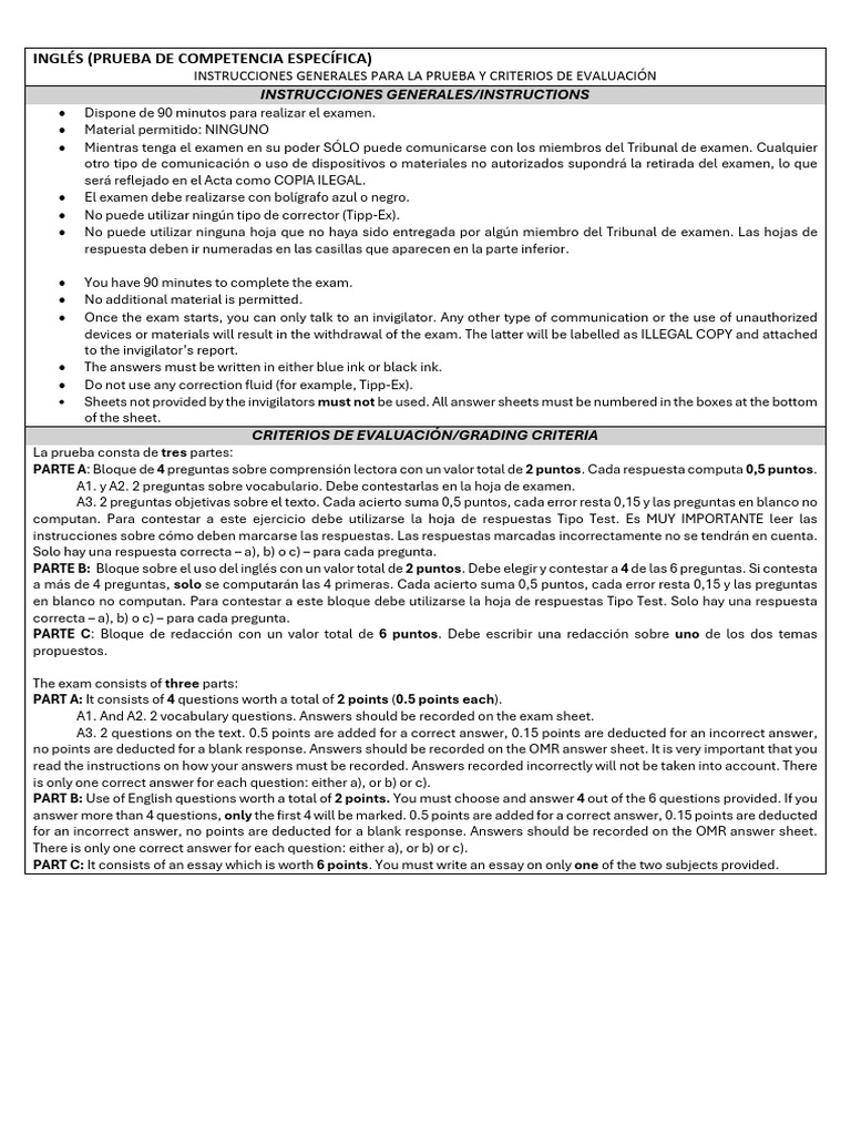 Mod Exa Ingles 2025 | PDF | Tourism | Pompeii