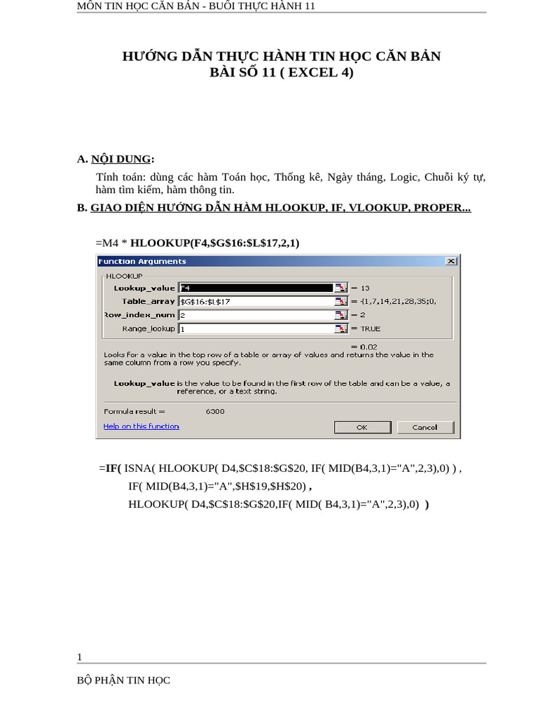 Huongdanthuchanh Buoi - 11 Excel - 4 | PDF