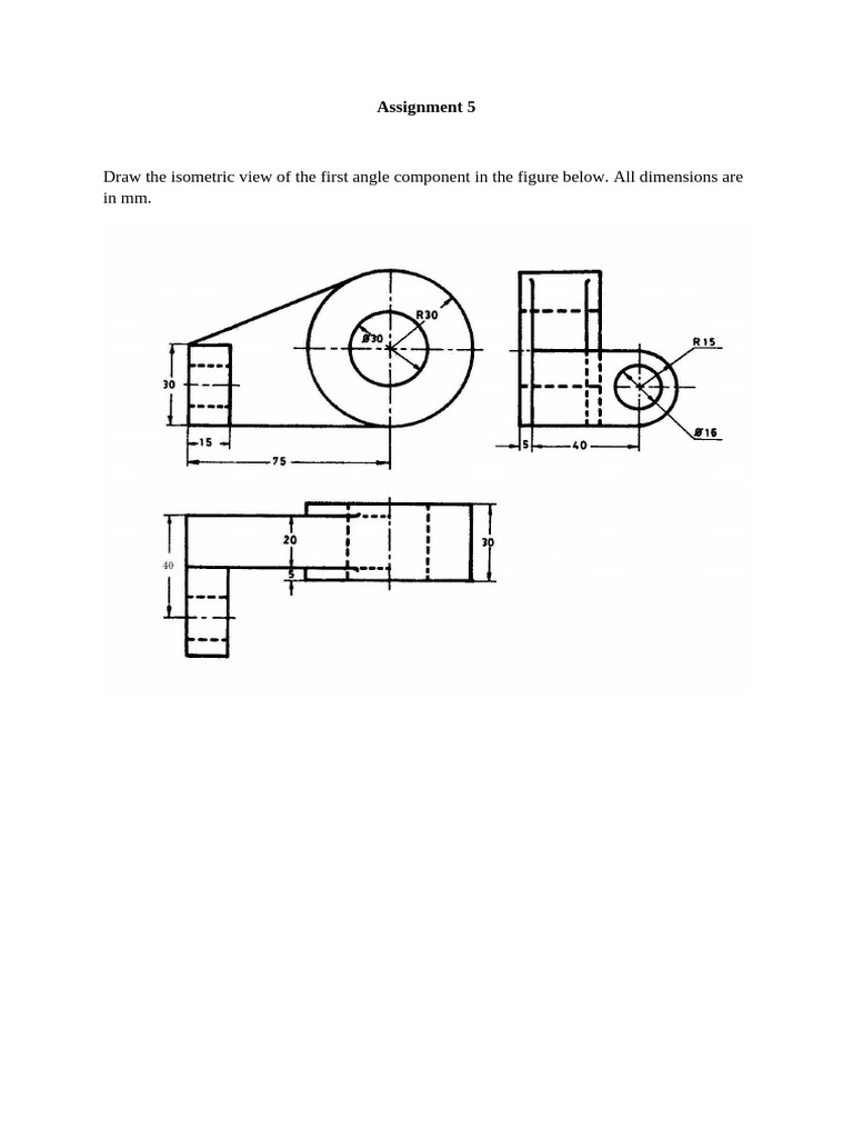Assignment 5 Pictorial Projection | PDF