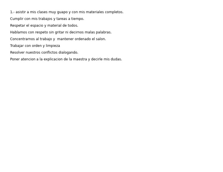 Reglas Del Salon | PDF