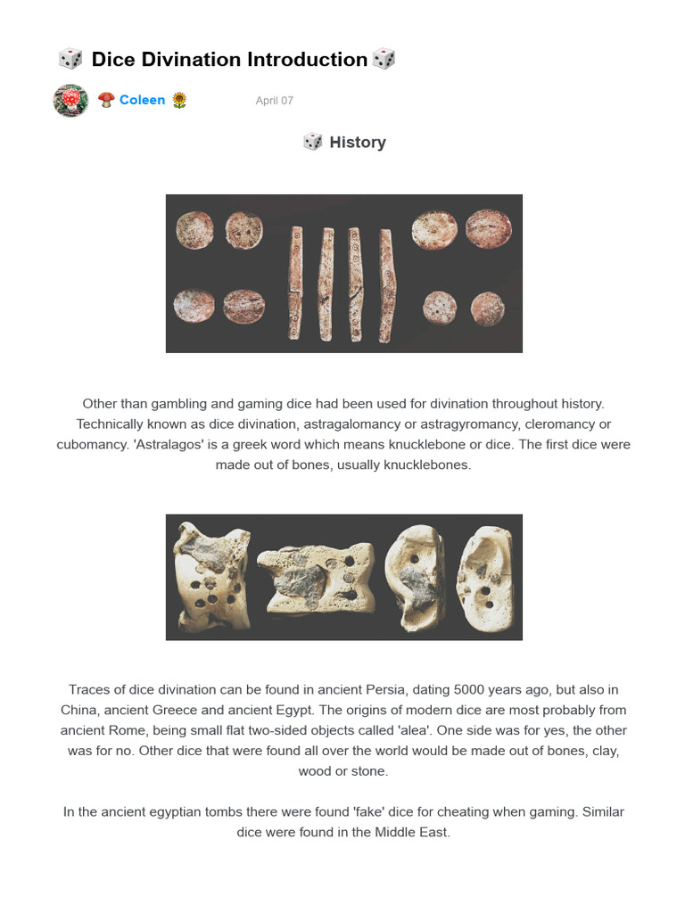 Dice Divination Introduction | PDF | Divination | Dice