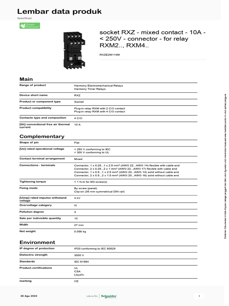 Schneider Electric - Zelio-Timer-Relays - RXZE2M114M | PDF