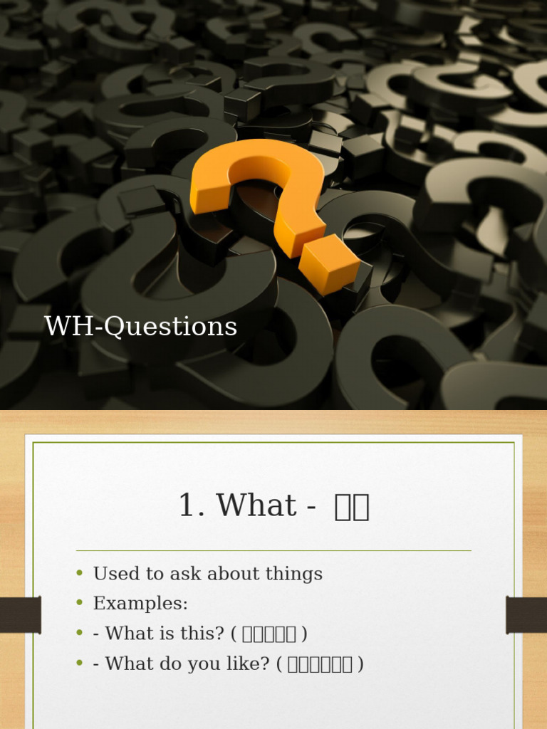 WH Questions Notes | PDF
