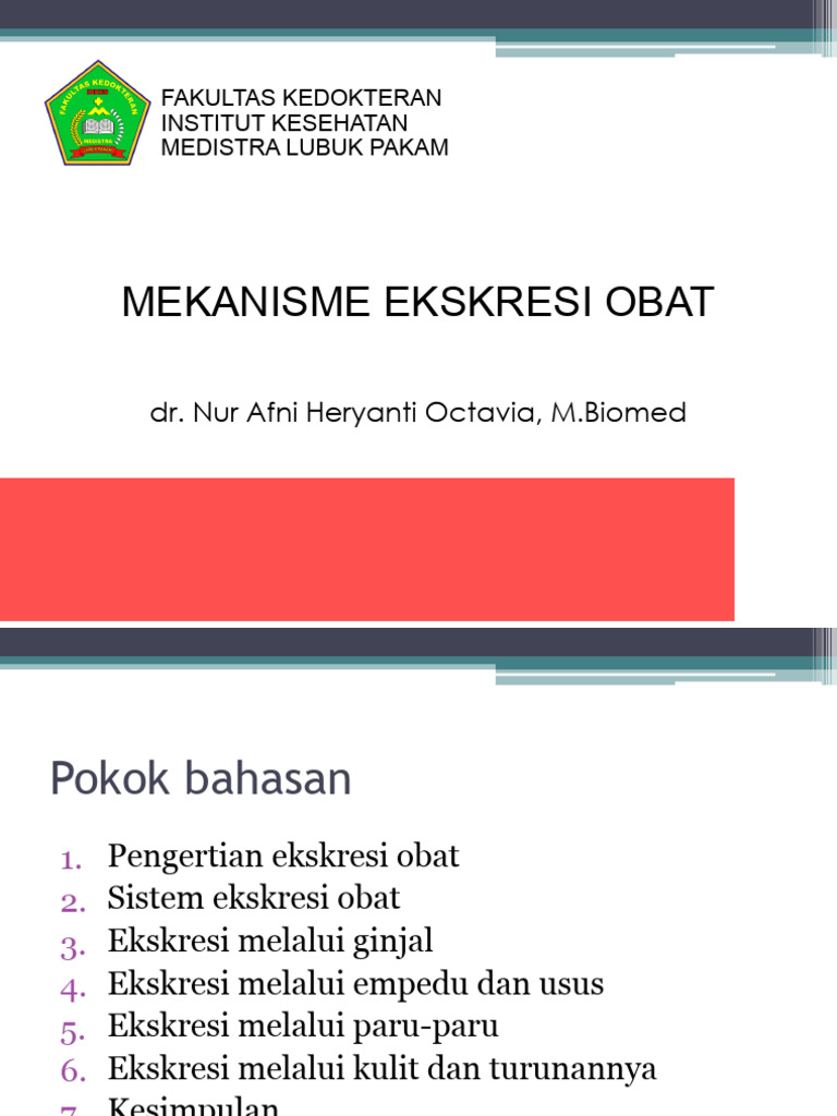Sistem Ekskresi Obat | PDF