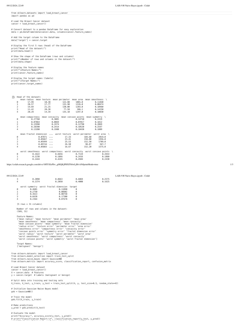 LAB # 08 Naive Bayes.ipynb - Colab | PDF | Machine Learning | Applied ... LAB # 08 Naive Bayes.ipynb - Colab | PDF | Machine Learning | Applied ...
