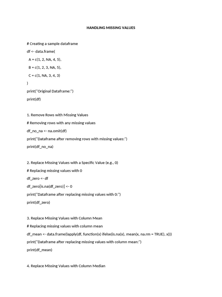 Handling Missing Values and Outliers | PDF | Statistical Data Types | Statistics