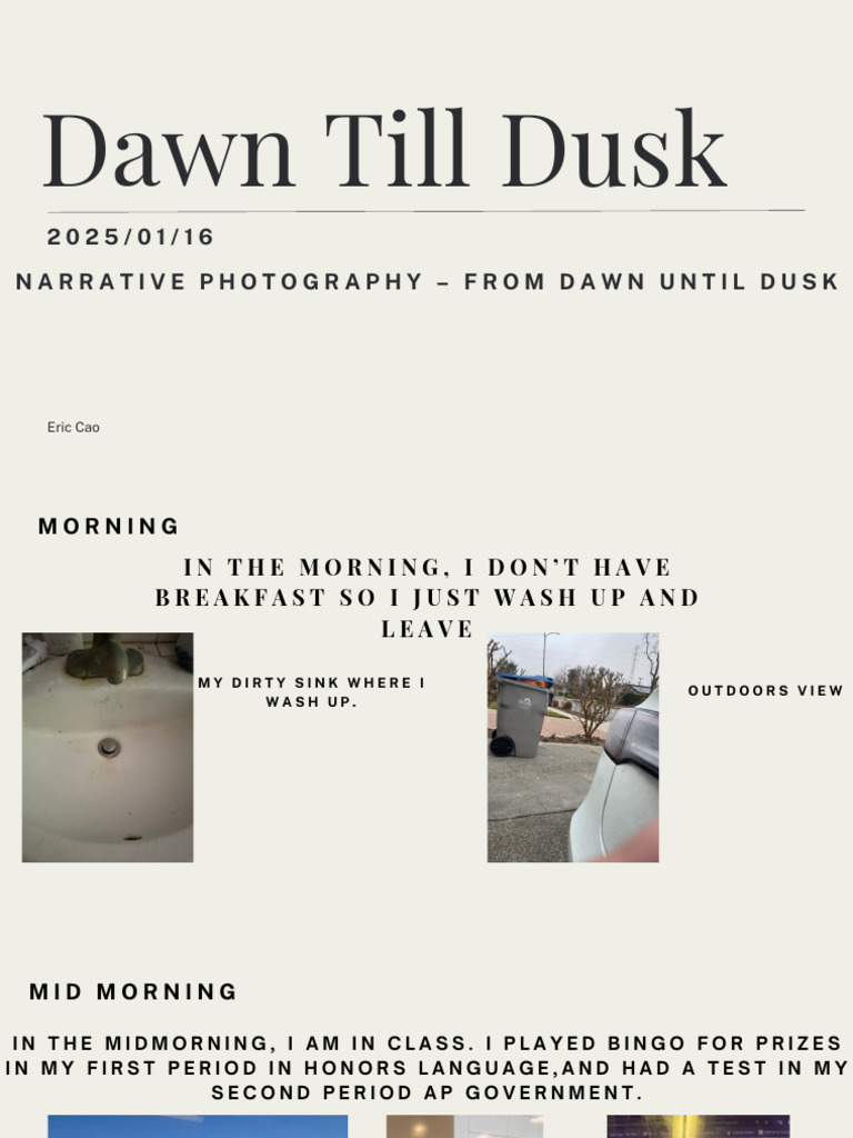Narrative Photography - From Dawn Until Dusk | PDF