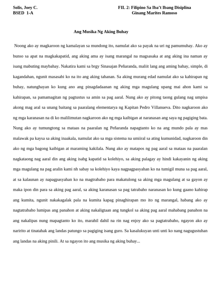 Ang Musika NG Aking Buhay | PDF