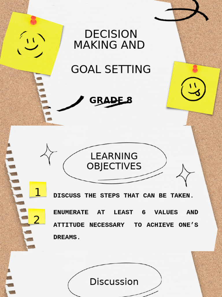RHGP 4 Goal Setting and Decision Making GR 8 | PDF | Goal | Goal Setting