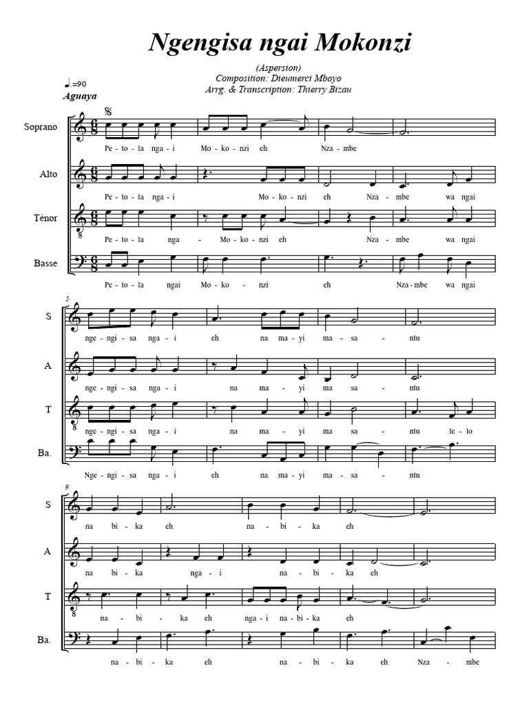 NGENGISA NGAI MOKONZI - Dieumerci Mboyo - Arr. Thierry Bizau | PDF