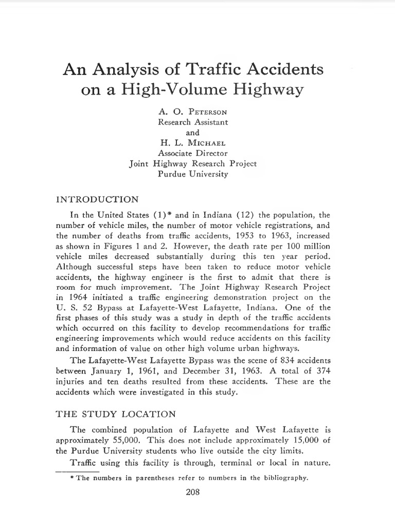 Traffic Accident Analysis on U.S. 52 Bypass | PDF | Regression Analysis ...