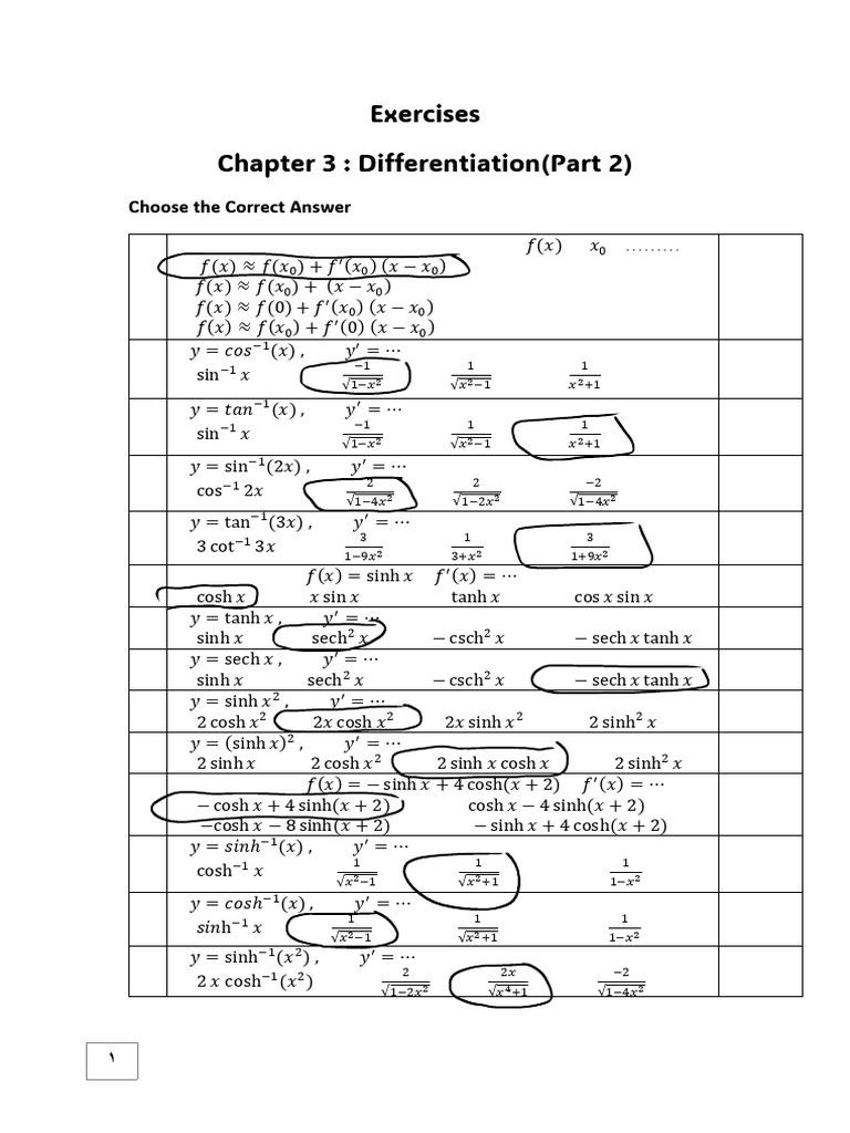 Exercises Chapter 3 Differentiation Part 2-462 | PDF | Mathematical Objects | Mathematical Physics