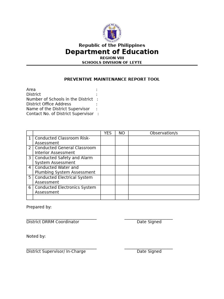 Preventive Maintenance Report | PDF